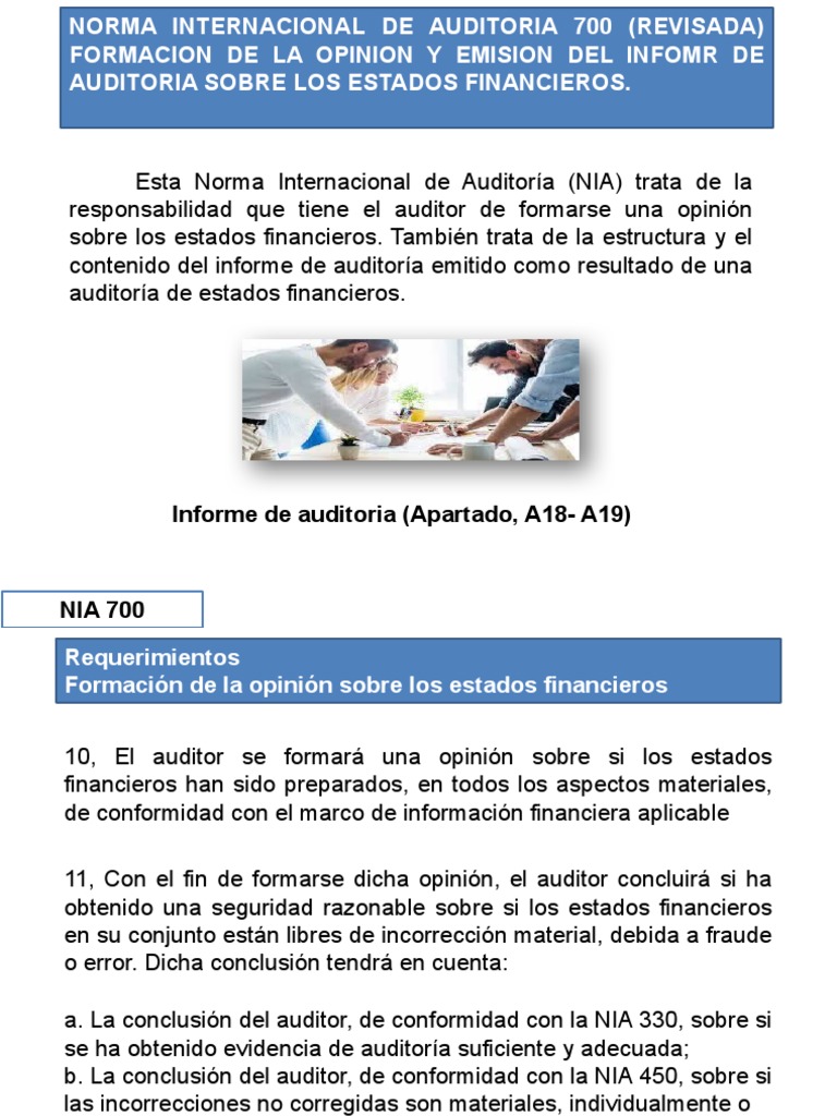 Nia 700 | PDF | Auditoría | Contralor