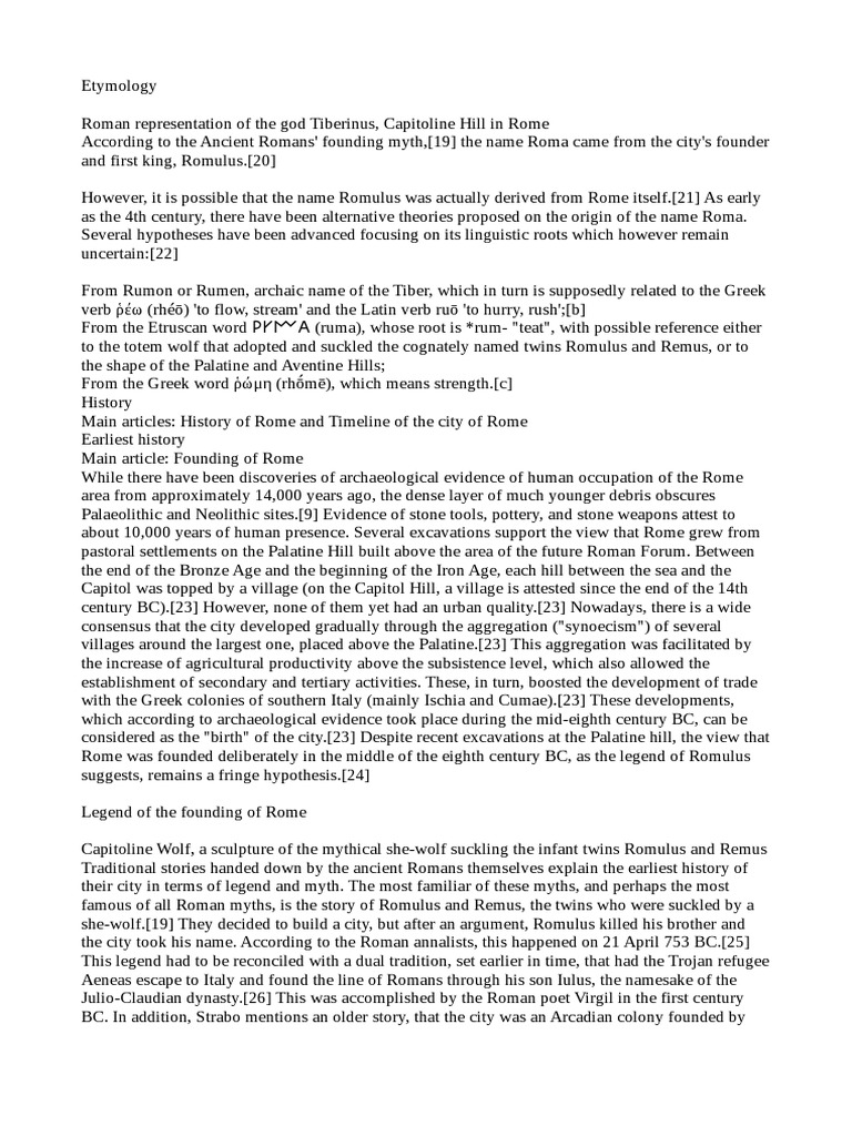 Etymology and Early History of Rome | PDF | Julius Caesar | Roman Republic