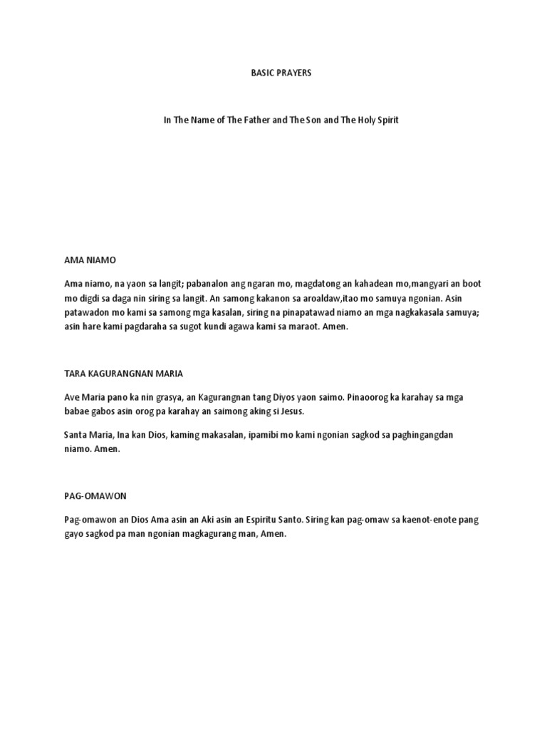 Basic Prayers | PDF