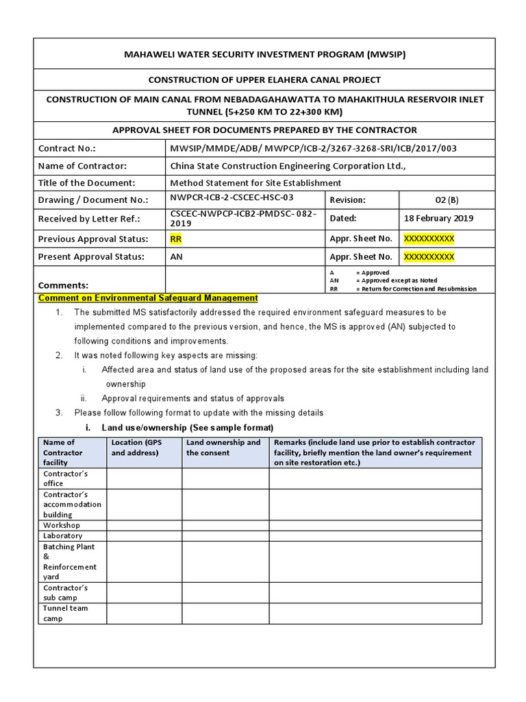 MS-01-Method Statement For Site Establishment | PDF | Water | Surface ...