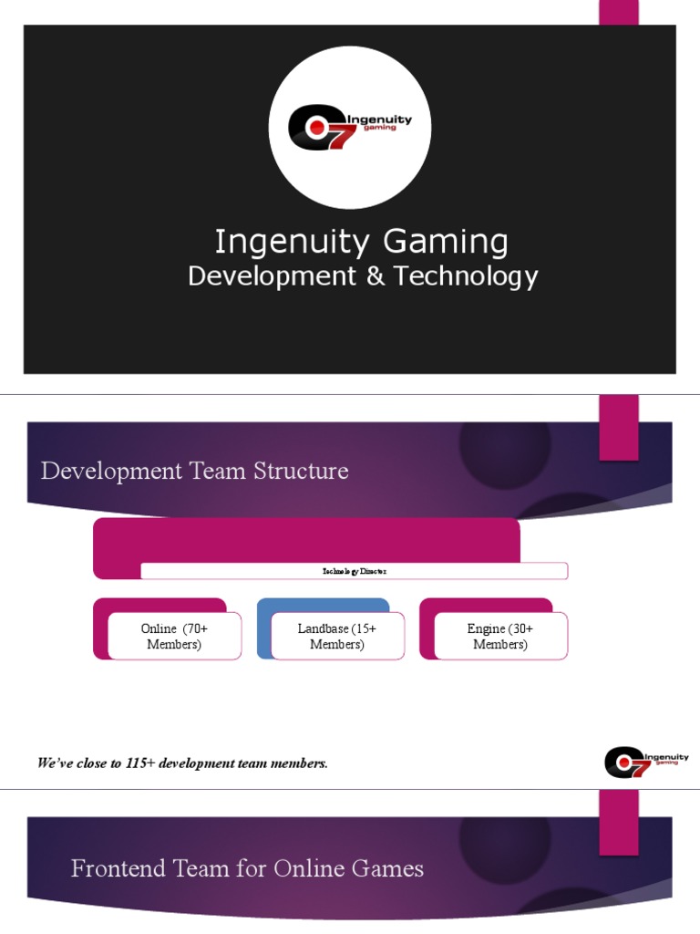 Ingenuity Gaming: Development & Technology | PDF | Computing | Application Software