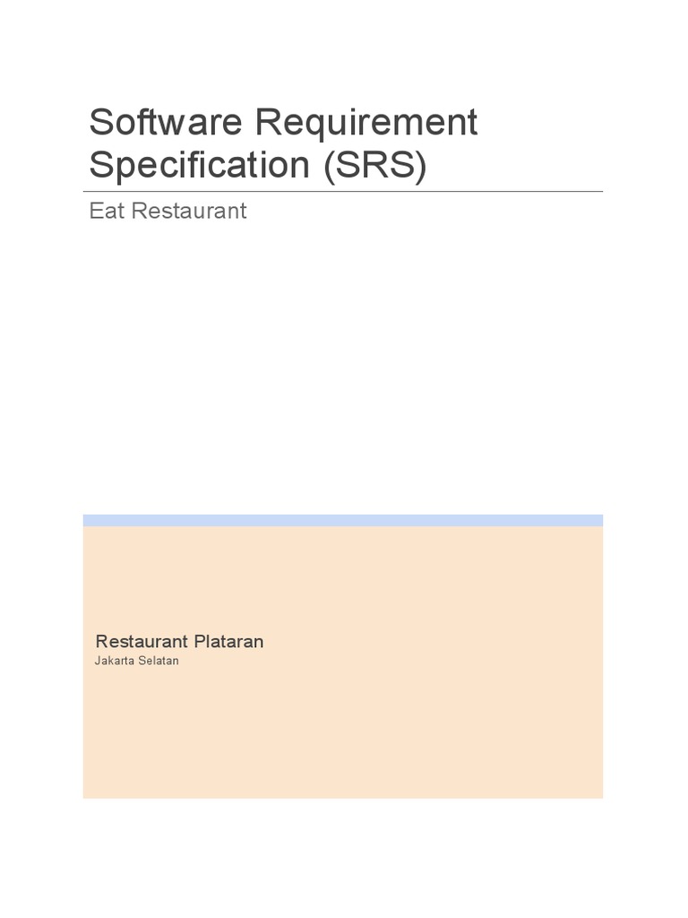 Contoh Dokumen Software Requirement Specification (SRS) | PDF