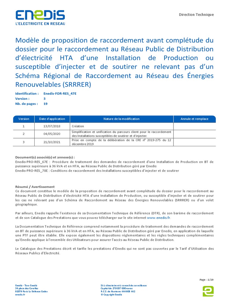 Enedis For Res 47e | PDF | Réseau électrique | Énergie renouvelable