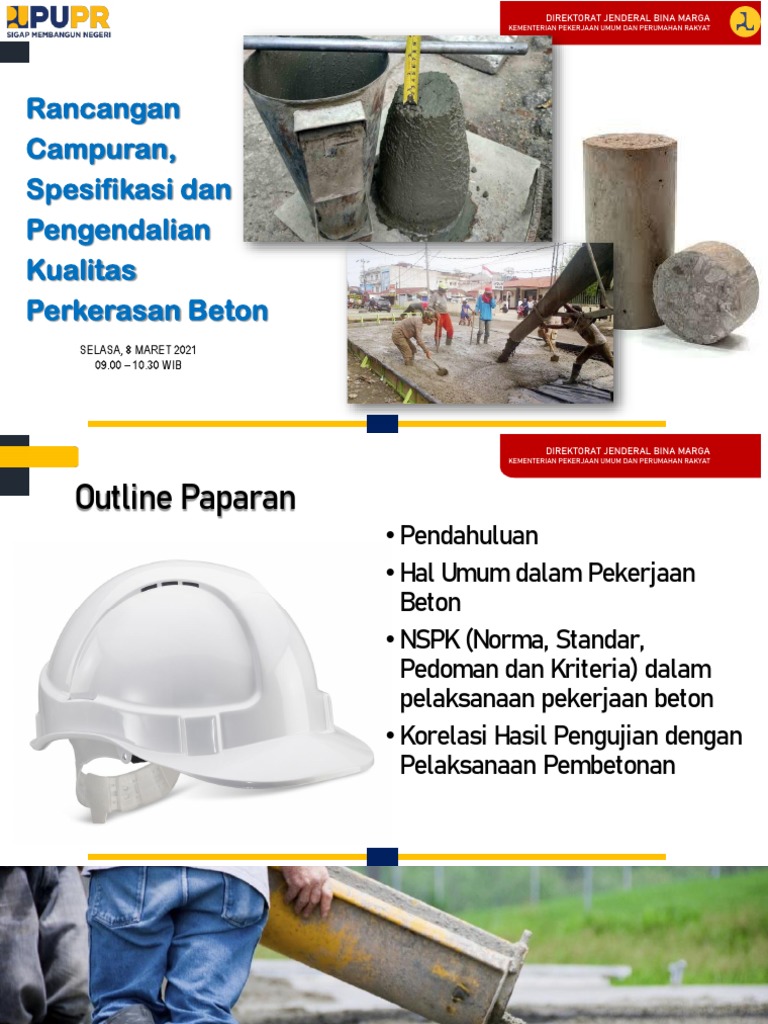 Rancangan Campuran, Spesifikasi Dan Pengendalian Mutu Perkerasan Beton ...