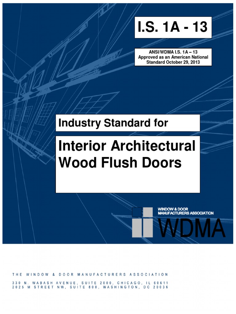 Ansi Wdma - Is 1a 2013 Flush | PDF | Wood | Wood Veneer