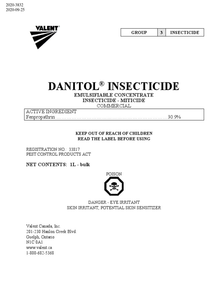 Danitol Insecticide: Emulsifiable Concentrate Insecticide - Miticide ...