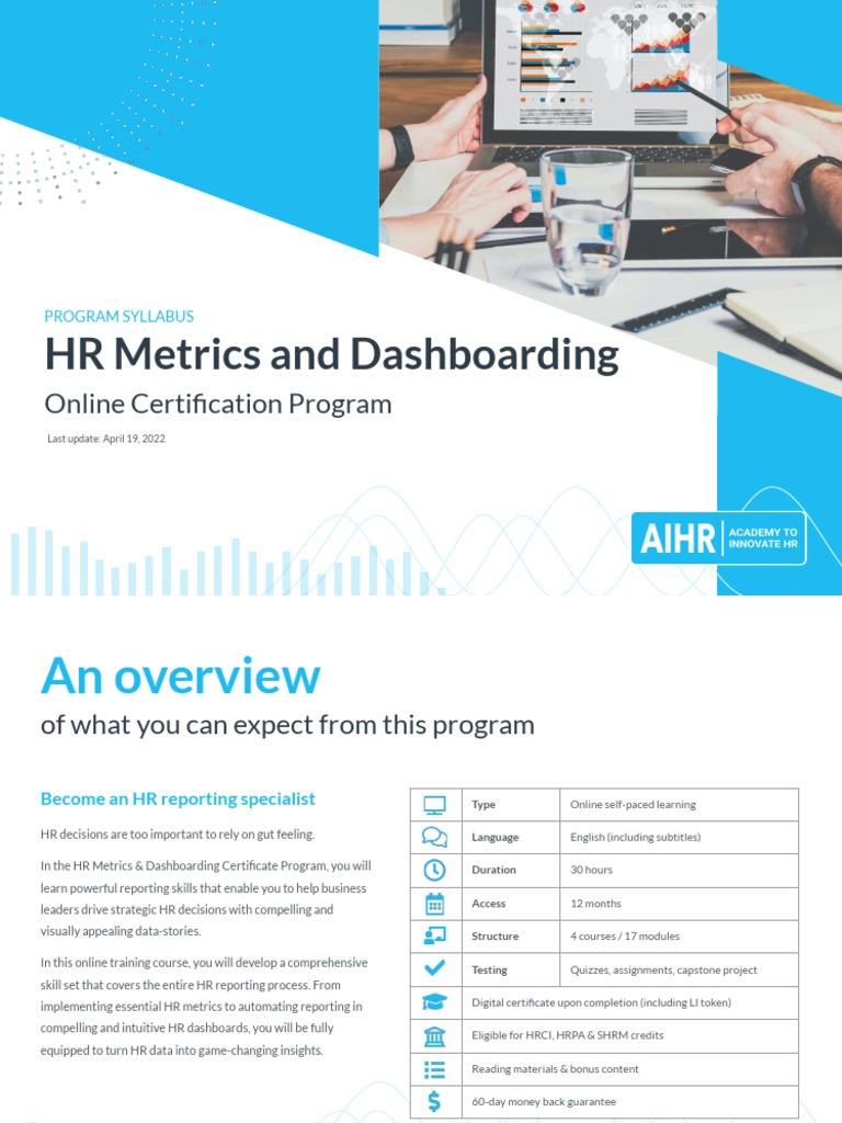 HR Metrics Dashboarding Certificate Program Syllabus AIHR | PDF | Human Resource Management ...