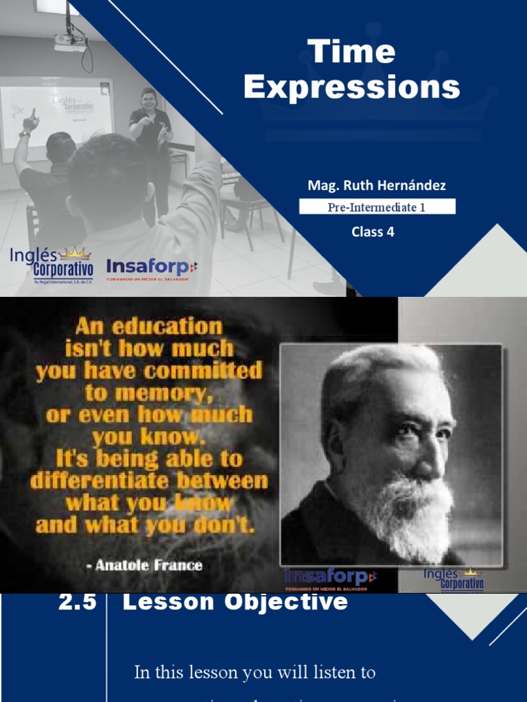 Time Expressions: Mag. Ruth Hernández Class 4 | PDF | Language Arts ...