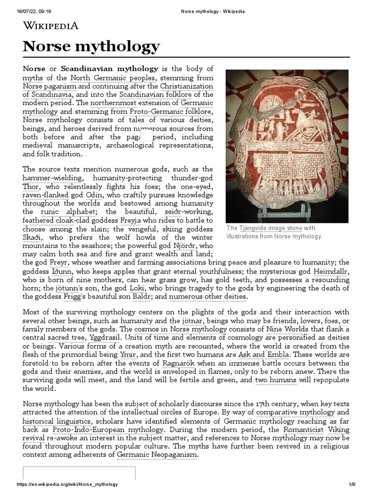 Norse Mythology: Norse or Scandinavian Mythology Is The Body of ...