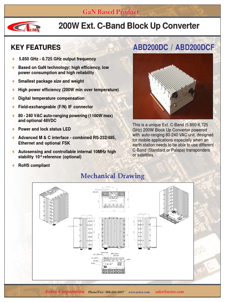 200W Ext. C-Band Block Up Converter: ABD200DC / ABD200DCF | PDF ...