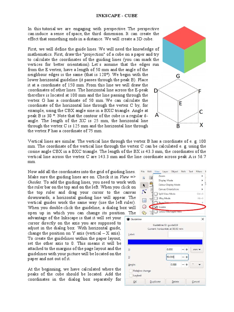 Inkscape - Cube | PDF | Triangle | Angle