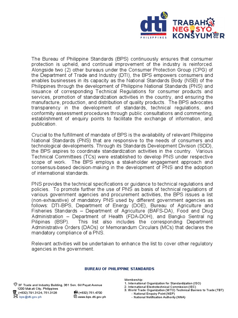 Bureau of Philippine Standards: Bps@dti - Gov.ph | PDF | Ac Power Plugs ...