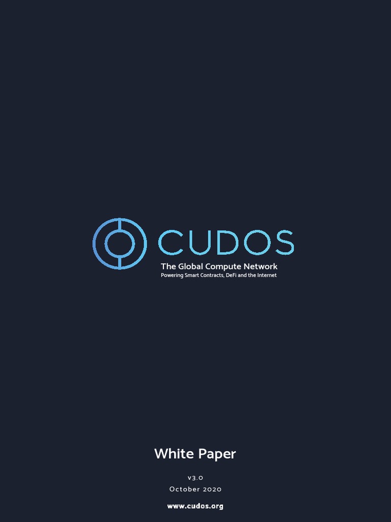 Cudos White Paper V.3 | PDF | Cloud Computing | Cryptocurrency