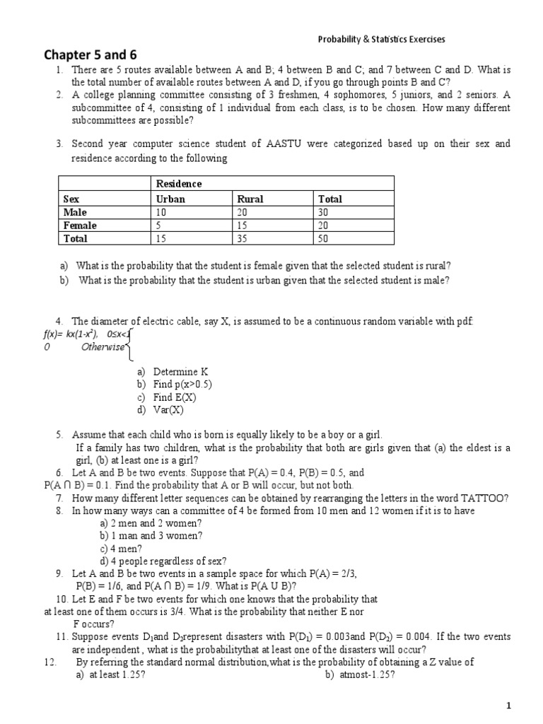 Worksheet Ch5-6 Mule | PDF | Standard Error | Mean