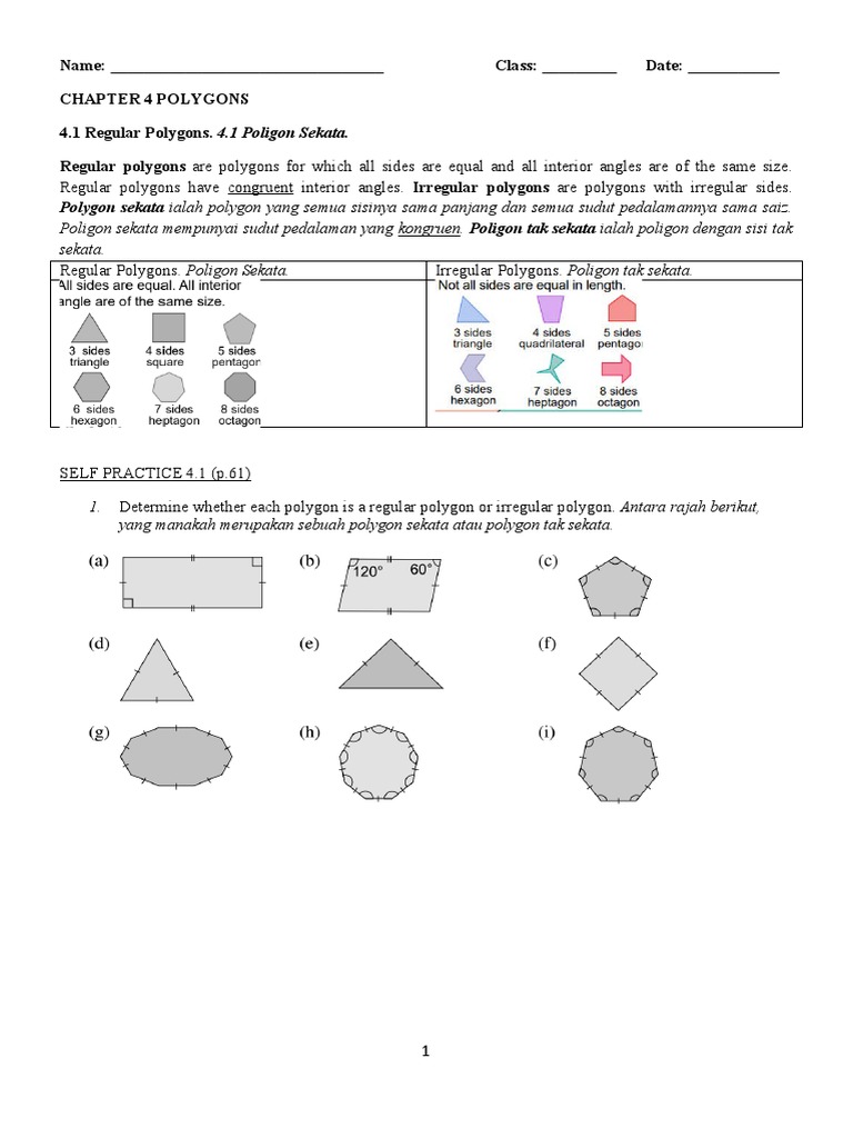 KSSM Mathematics Form 2 Chapter 4 Polygons | PDF | Polygon | Triangle