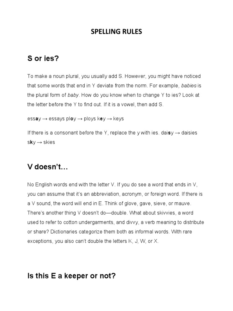 Spelling Rule | PDF | Syllable | Mnemonic
