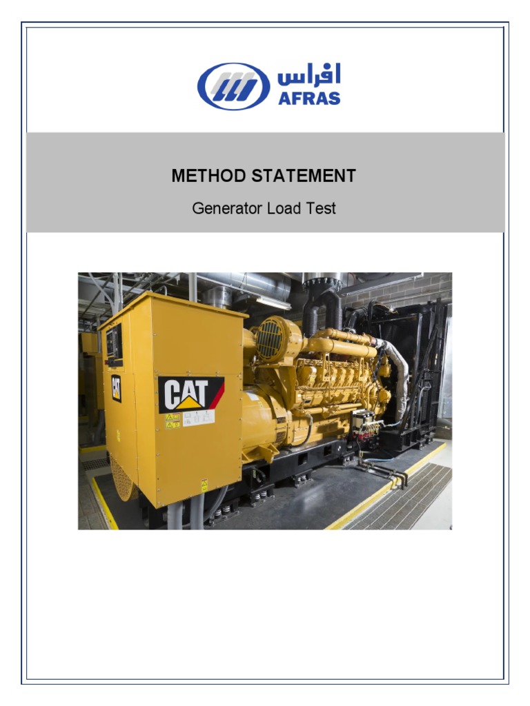 Method Statement: Generator Load Test | PDF | Personal Protective ...