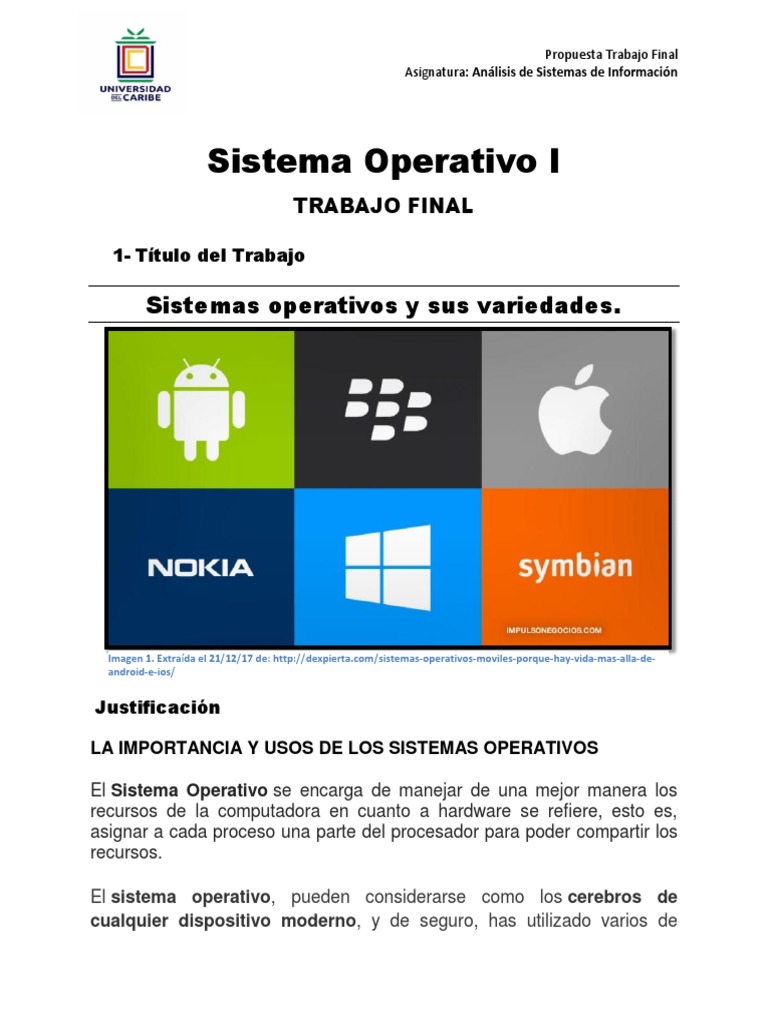 Trabajo Final 1 Sistema Operativo | Descargar gratis PDF | Sistema operativo | Hardware de la ...
