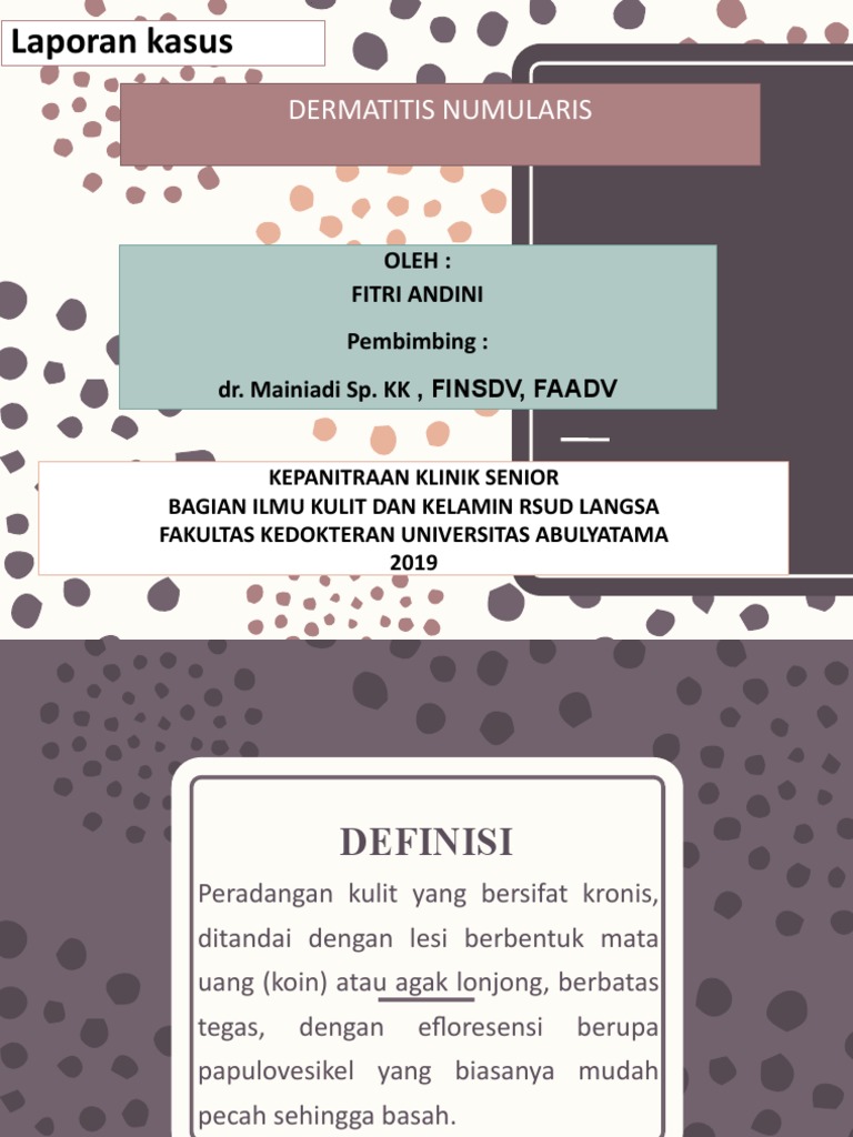 PPT Dermatitis Numularis | PDF