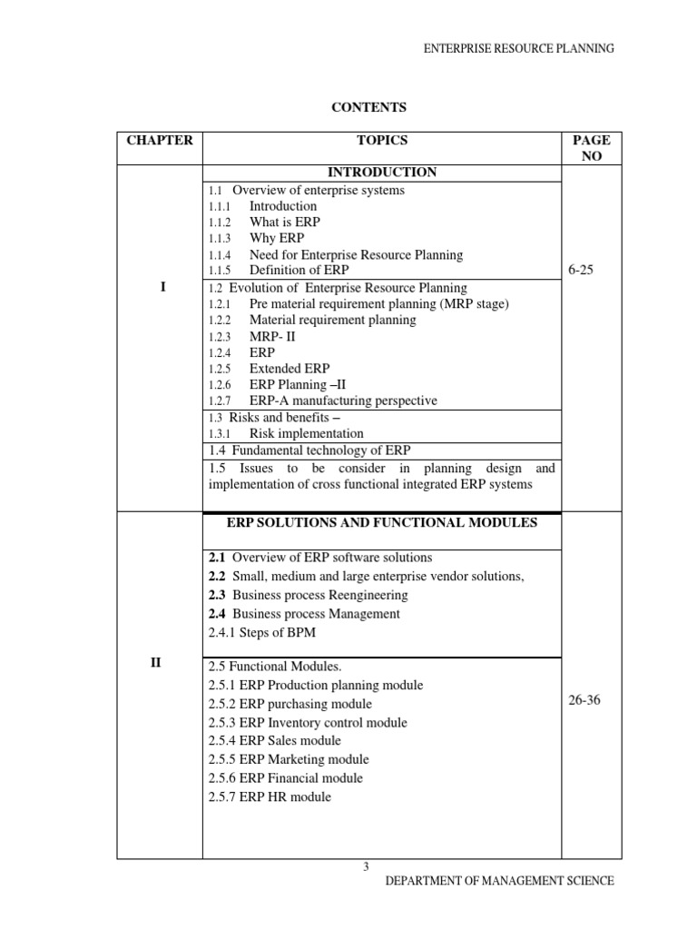 Enterprise Resource Planning Notes | PDF | Enterprise Resource Planning ...