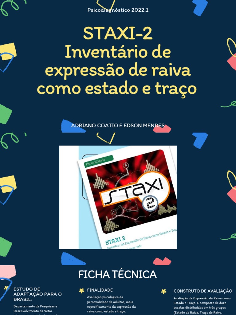 Staxi-2 Inventário de Expressão de Raiva Como Estado e Traço | Download ...