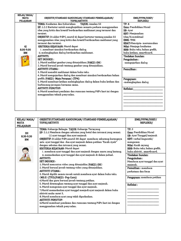 Contoh RPH 2022 Mengikut Kemahiran | PDF
