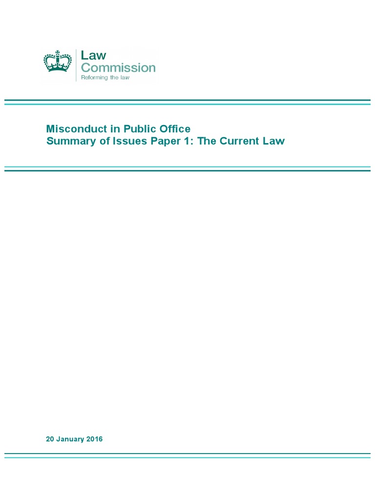 Misconduct in Public Office Overview | PDF | Crimes | Crime & Violence