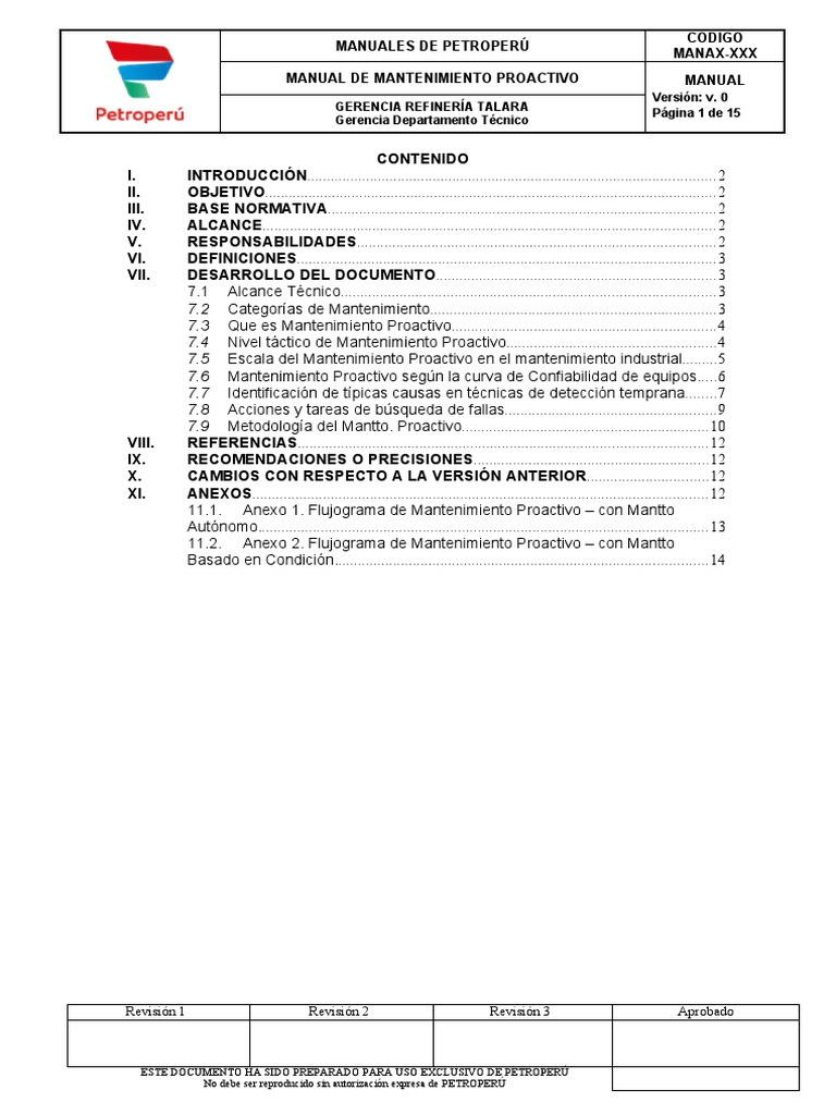 Manual Mtto Proactivo - Rev - 2 | PDF | Ingeniería de confiabilidad
