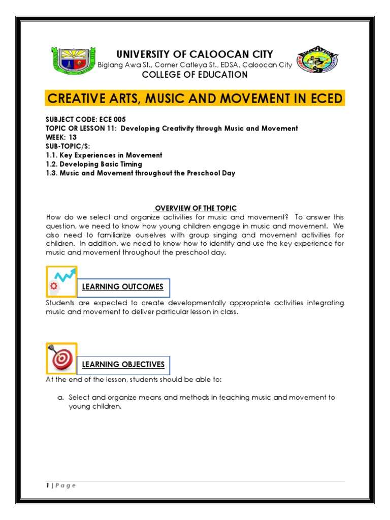 Preschool Music & Movement Guide | PDF | Learning | Experience