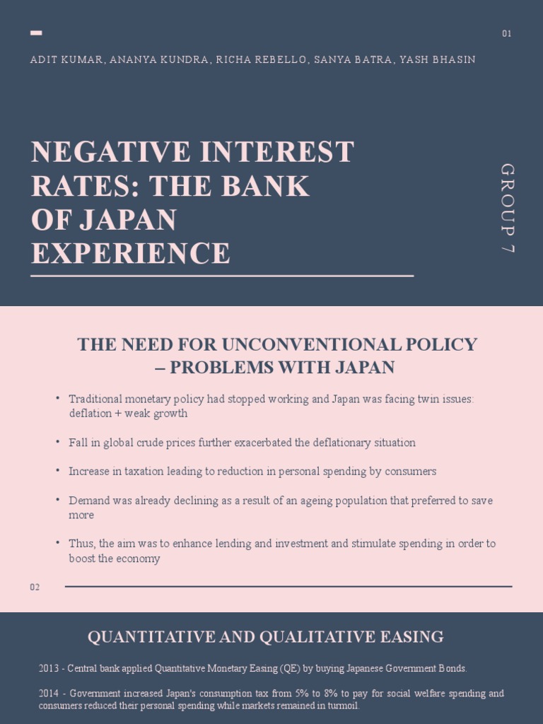 Japan's Negative Interest Rate Policy Explained | PDF | Interest Rates ...
