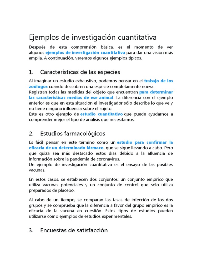 Ejemplos de Investigación Cuantitativa | PDF | Comportamiento | Experimentar