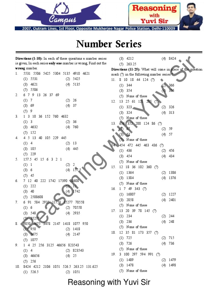 Identify Wrong Numbers in Series | PDF