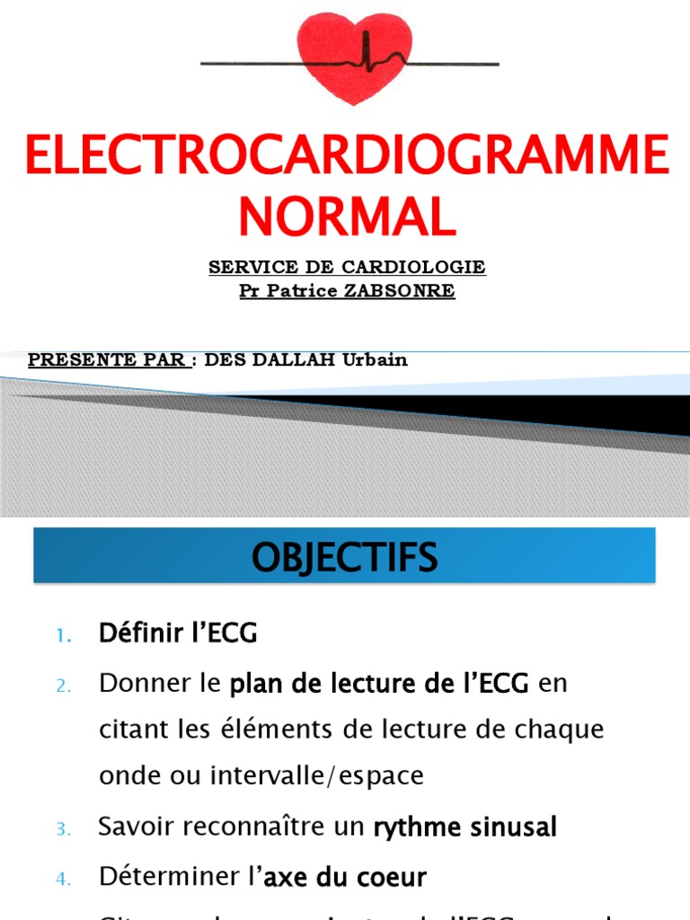 Lecture de l'ECG et axe cardiaque | PDF | Électrocardiographie ...