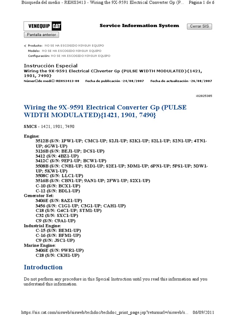 Wiring The 9X-9591 Electrical Converter GP (PULSE WIDTH MODULATED ...