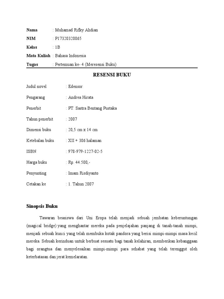 Resensi Buku Edensor | PDF