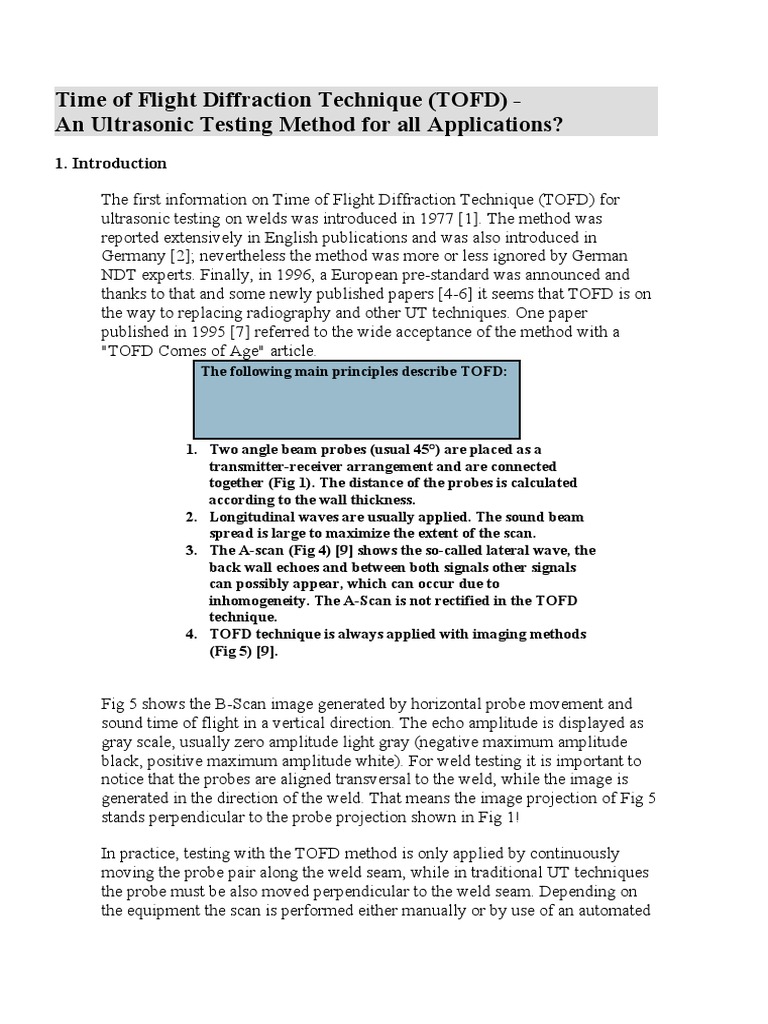 Time of Flight Diffraction Technique | PDF