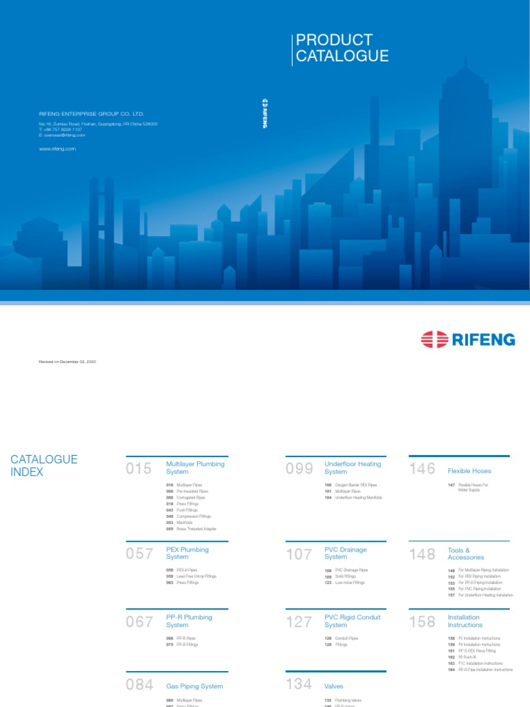 RIFENG Plumbing Product Catalogue | PDF | Plumbing | Pipe (Fluid ...