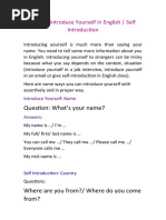 Introduce Yourself | PDF