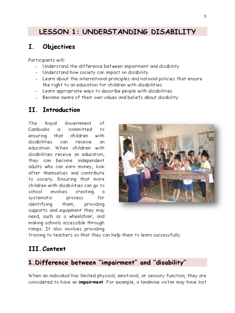 1 UNDERSTANDING DISABILITY | PDF | Disability | Special Education