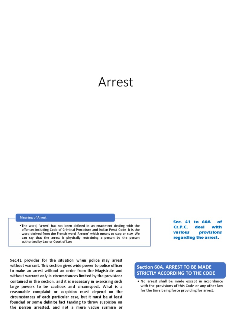 Arrest | Download Free PDF | Arrest | Bail