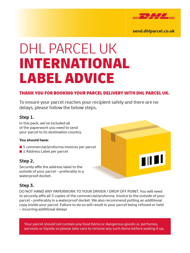 DHL Parcel Uk: International Label Advice | PDF | Pro Forma | Value ...