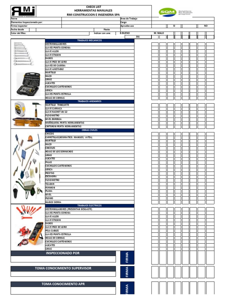 Check List De Herramientas Pdf - Image to u Check List De Herramientas Pdf - Image to u