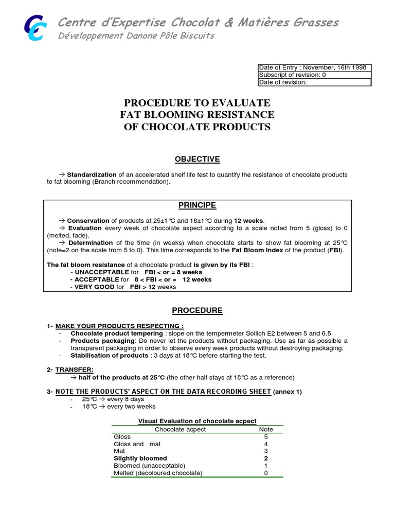 FBI Fat Bloom Index | PDF | Chocolate