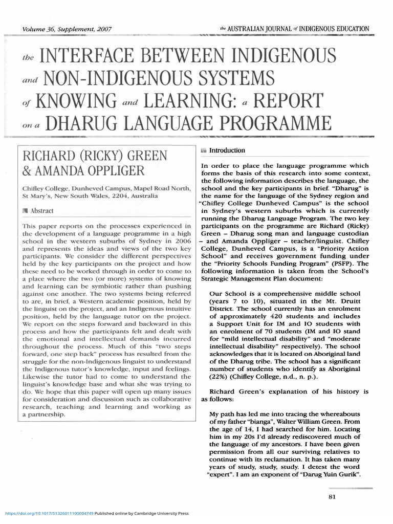 Dharug Language Program Insights | PDF | Conflict Resolution | Linguistics