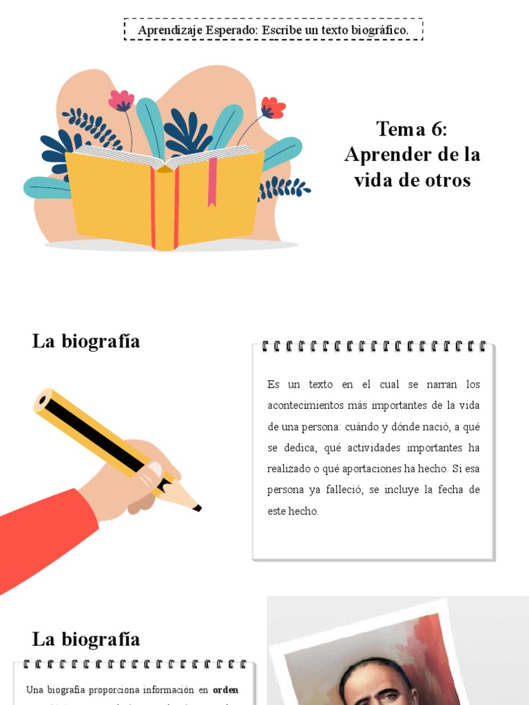 Español II - Tema 6 - Biografías | PDF