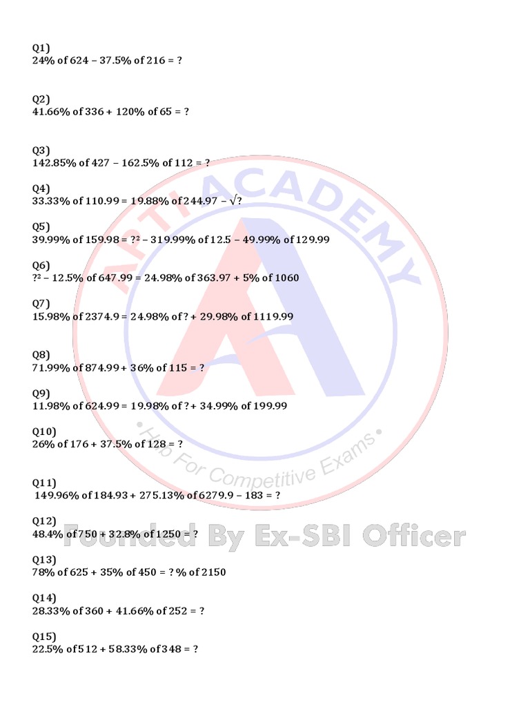 Percentages OB | PDF | Science & Mathematics