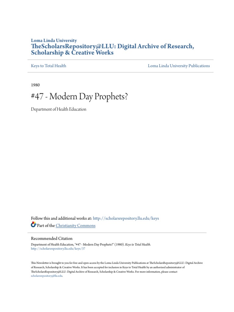 #47 - Modern Day Prophets | PDF | Prophet | Spiritual Gift