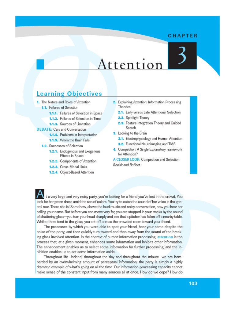 Attention: Learning Objectives | PDF | Attention | Perception
