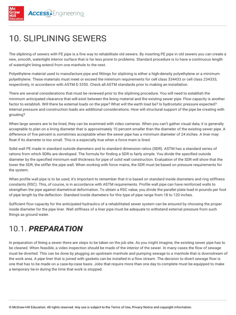 Sliplining Sewers | PDF | Pipe (Fluid Conveyance) | Sanitary Sewer