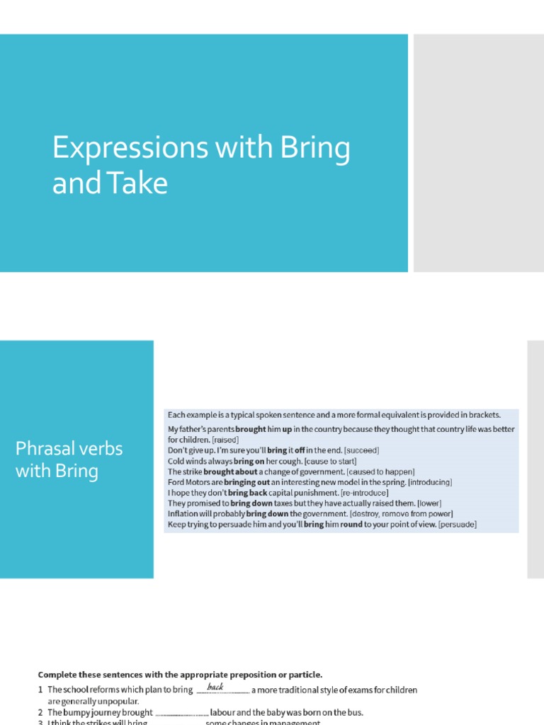 Expressions With Bring and Take | PDF
